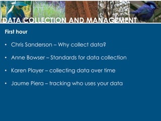Workshop - data collection and management | PPT