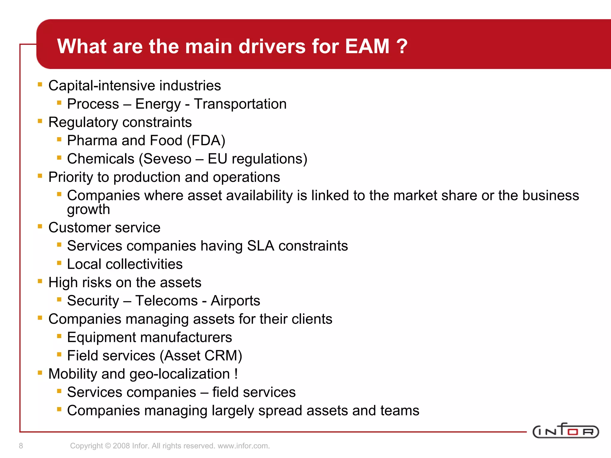 Workshop INFOR EAM 14th Maintenance Management Conference Dubai, Dec 18 ...