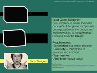 Video Game Narrative Workshop | PPTX