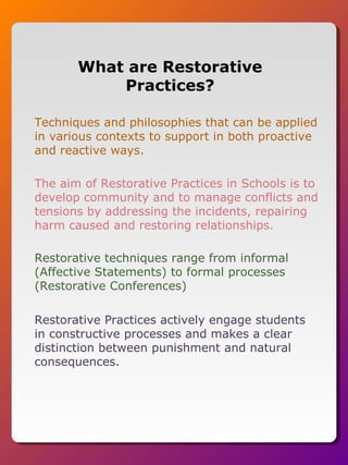 Restorative Practices vs. Zero Tolerance | PPT