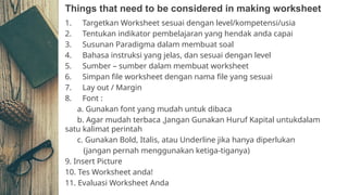 how to make worksheet well for primary school | PPT