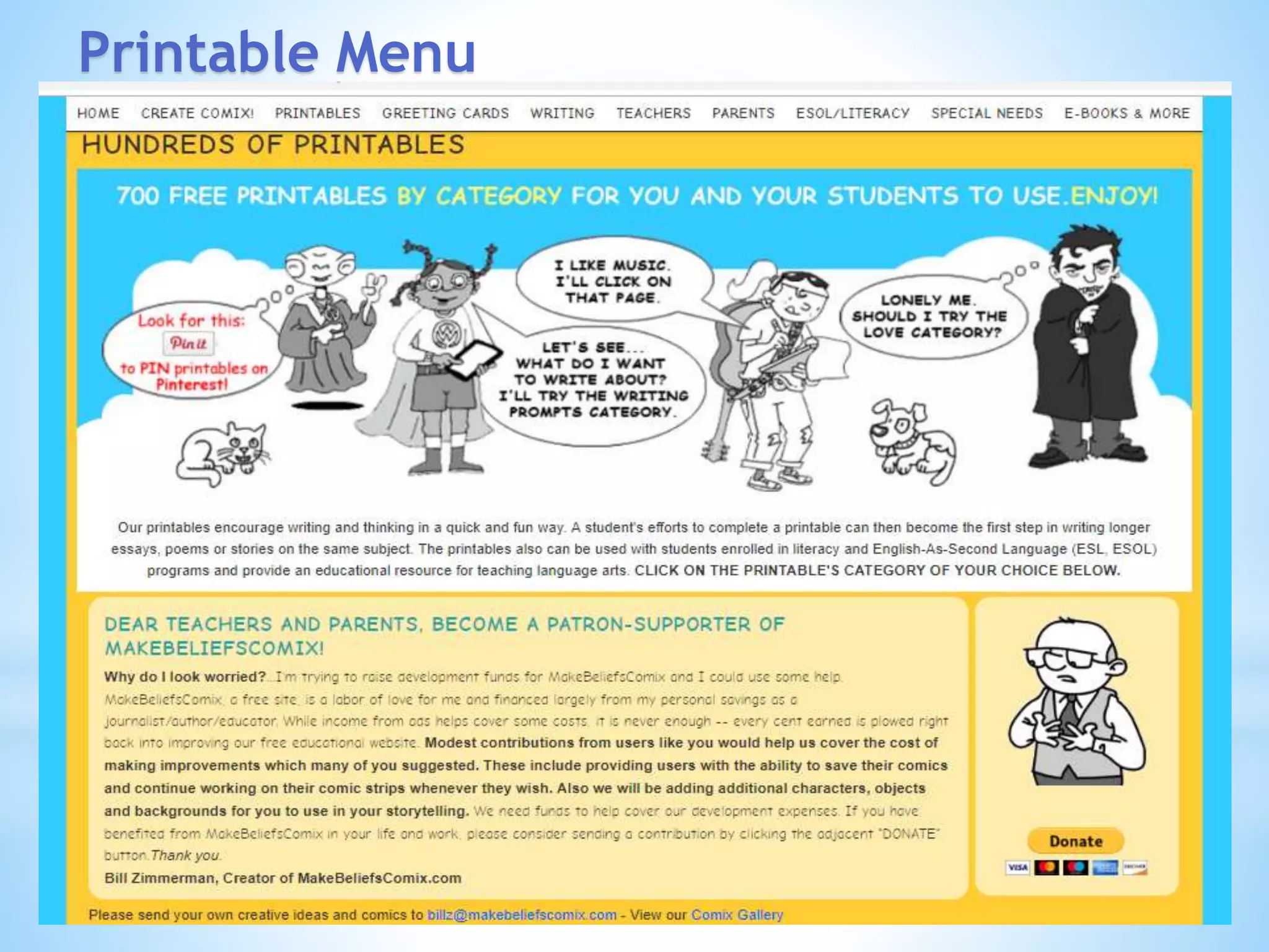 Make Belief Comix for Narrative Writing | PPTX