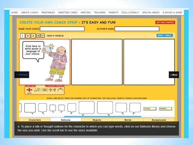 Make Belief Comix for Narrative Writing | PPT
