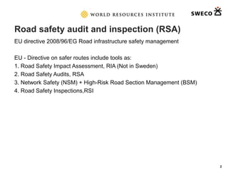Road Safety Audit and Inspection (RSA) | PPTX