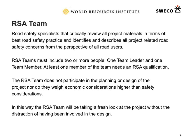 Road Safety Audit and Inspection (RSA) | PPTX