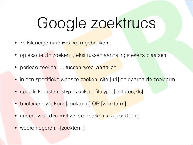 Workshop informatie zoeken en vinden