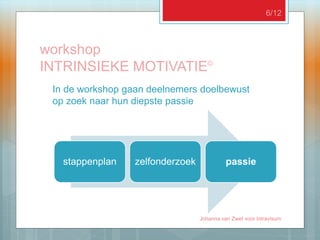 Workshop intrinsieke motivatie | PPTX | Science