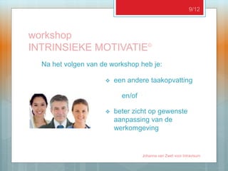 Workshop intrinsieke motivatie | PPT