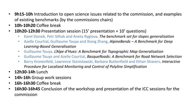 introduction of the 24th ICA Workshop on map generalisation | PPT