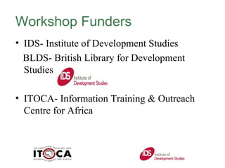 Workshop introduction and overview | PPT | Workshops and Classes ...