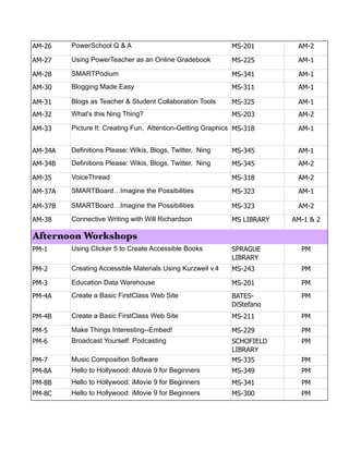 Workshop Locations | PDF