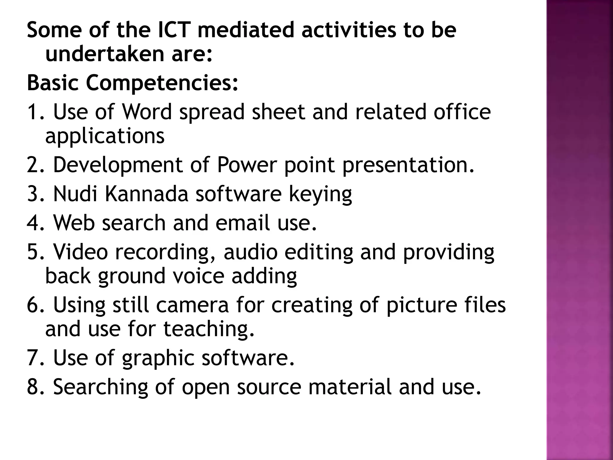 ICT use in B.Ed. Teacher Education course | PPTX