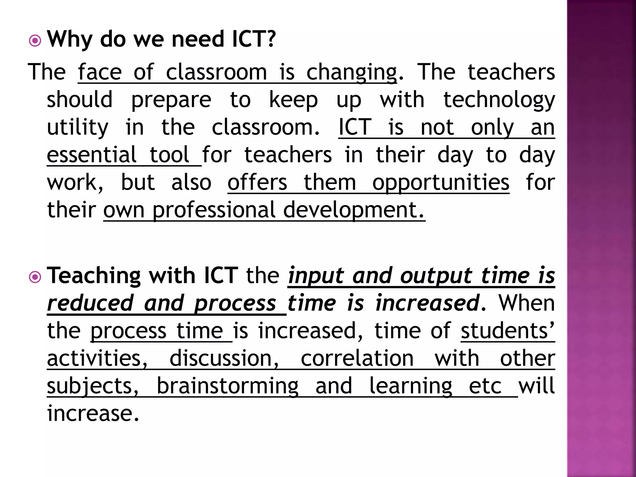 ICT use in B.Ed. Teacher Education course | PPTX