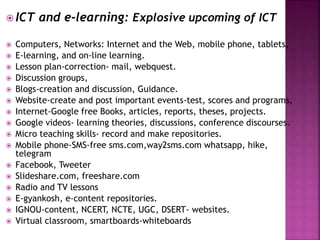 ICT use in B.Ed. Teacher Education course | PPTX