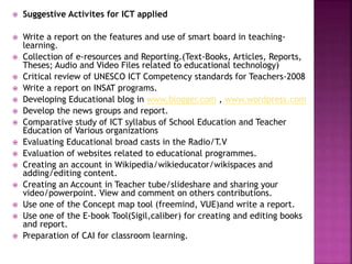 ICT use in B.Ed. Teacher Education course | PPTX