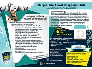 Workshop Menjadi Penulis dan Pembicara | PDF