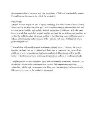 Workshop method commerce | PDF