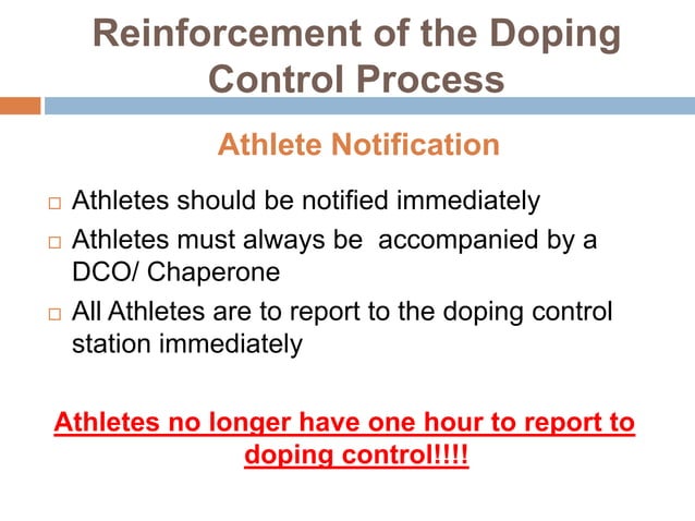 The Doping Control Process | PPT