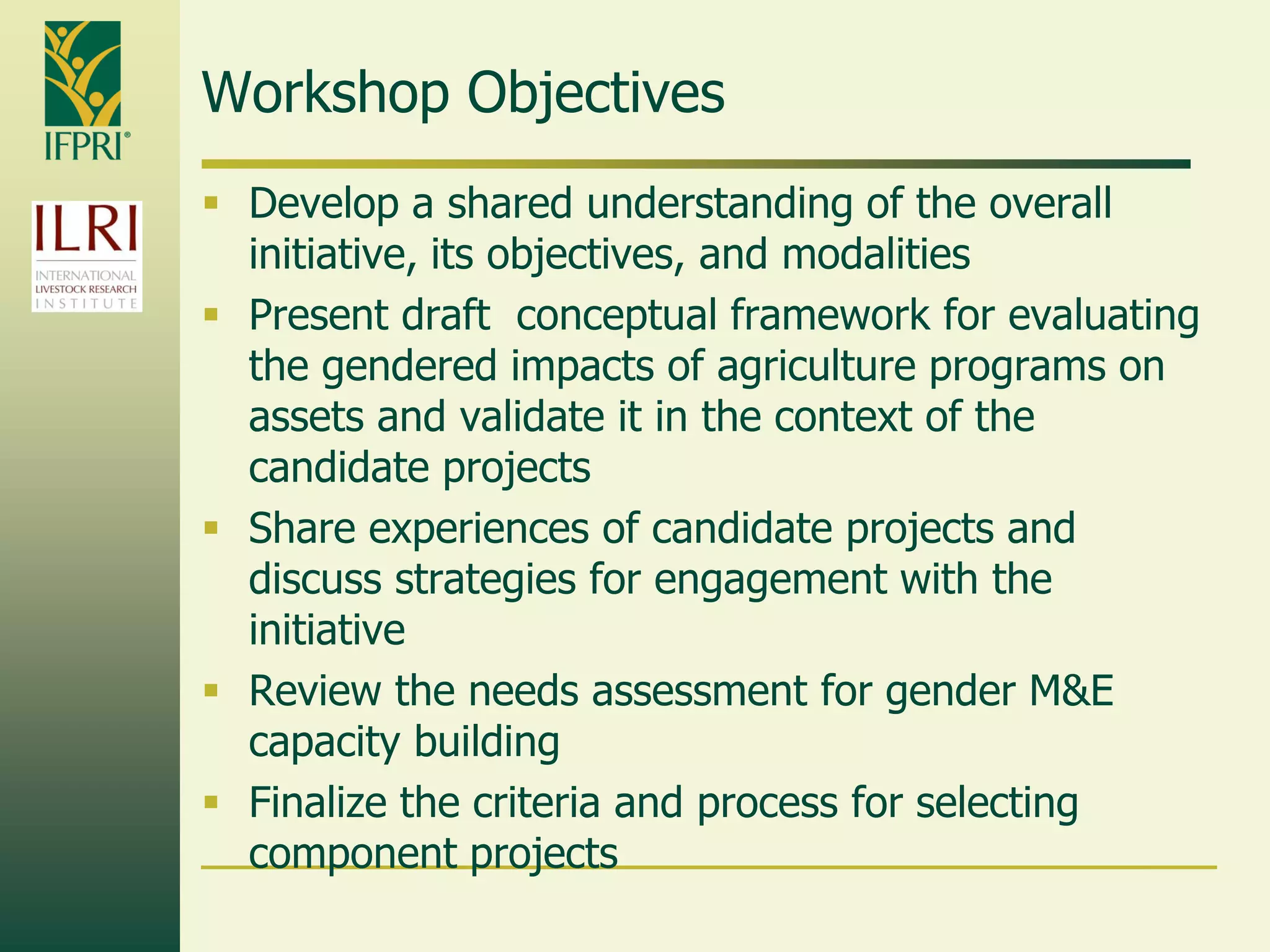 Workshop objectives | PDF