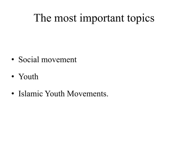 Özlem Avcı - The case of İslamic Youth Movements | PPT