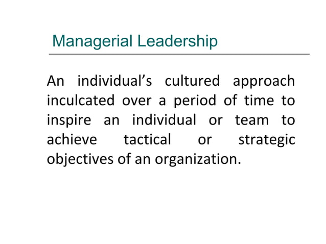 Managerial Leadership - Dr. Harry CD | PPT
