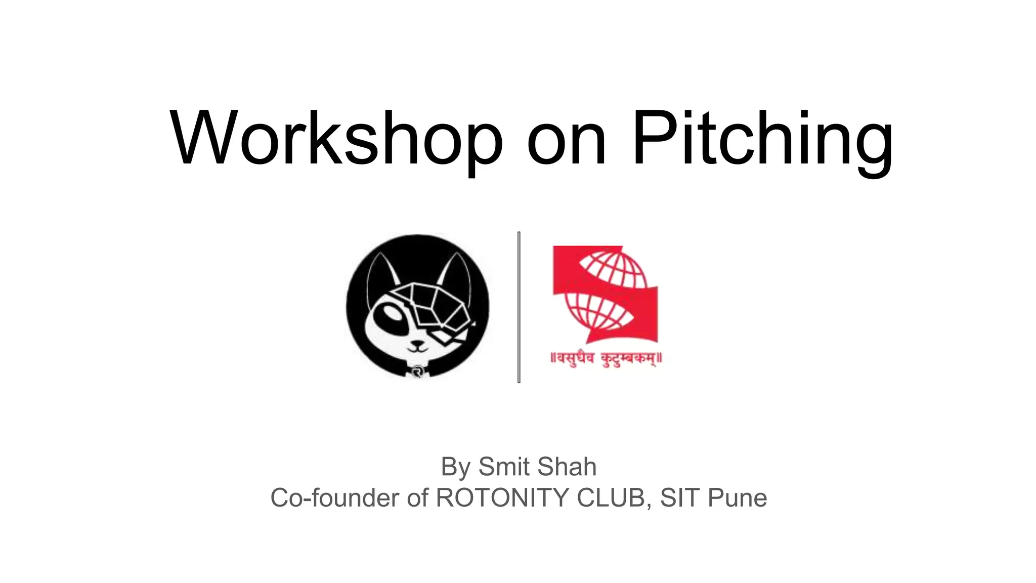 Workshop on Pitching | PPTX