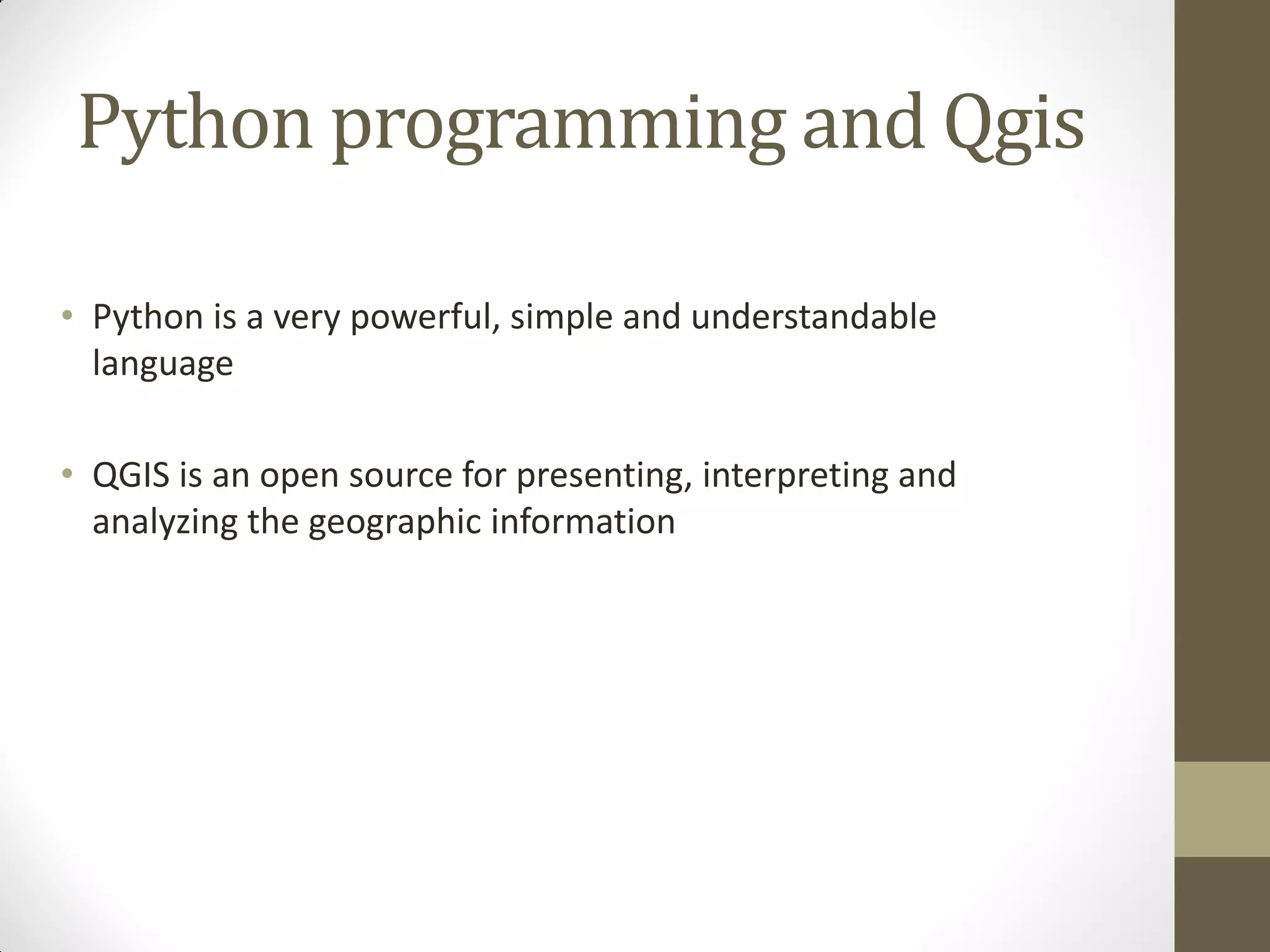 Workshop With Python Qgis Ppt