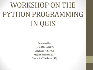 Workshop with python qgis | PDF