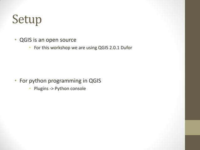 Workshop With Python Qgis Ppt