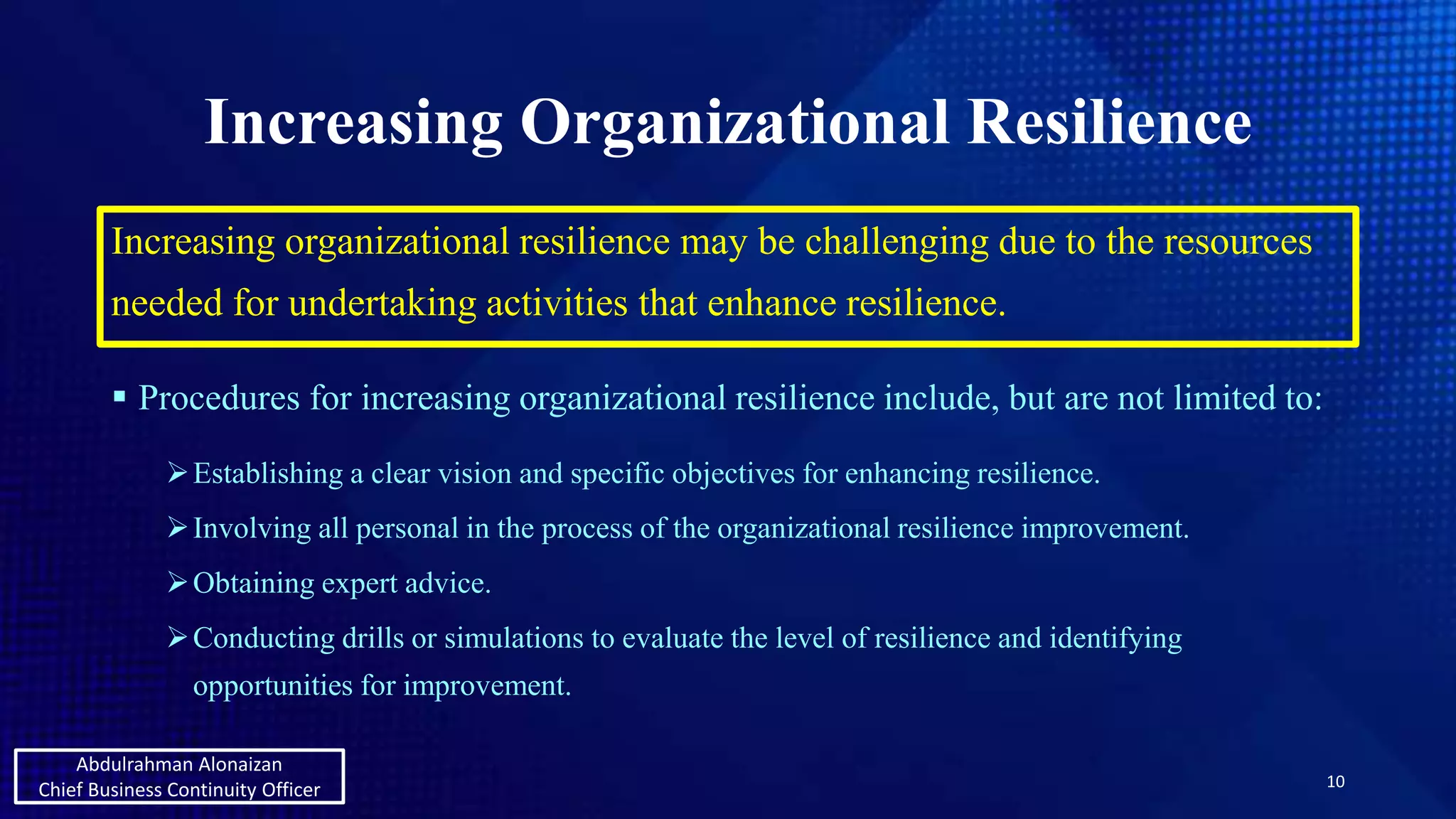 Cyber Security & IT Resilience | PPTX | Business Utilities | Business