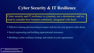 Cyber Security & IT Resilience | PPTX | Business Utilities | Business