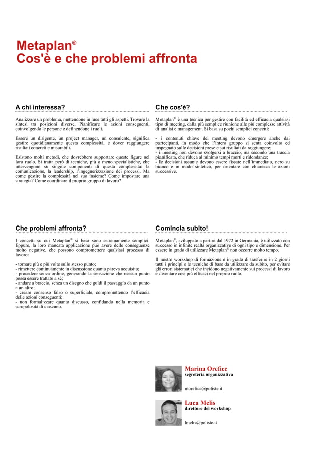 Organizzare con Metaplan | PDF