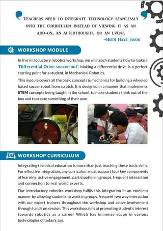 Robotics Workshop Overview For School Students Pdf