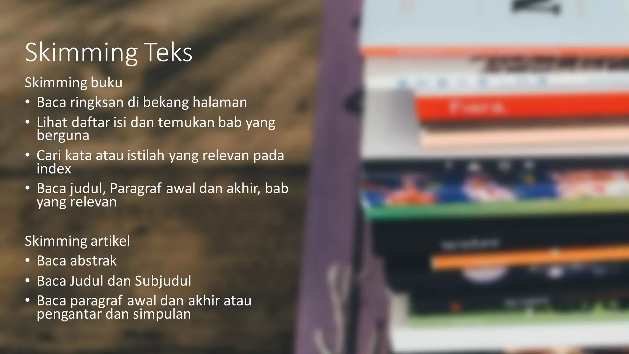 Teknik Skimming (baca cepat) untuk Penelitian | PDF