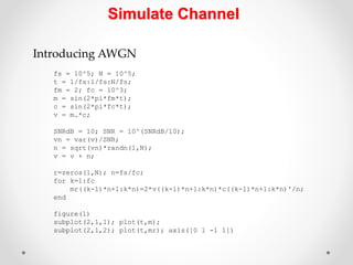 Signal and image processing on satellite communication using MATLAB | PPTX