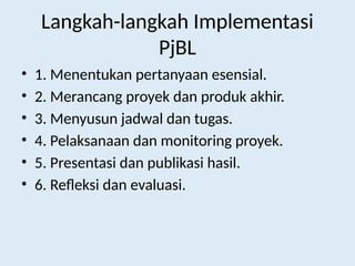 contoh materi pembelajaran berbasis proyek 2 | PPTX