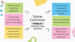 introduction to Exam anxiety for school children | PPTX