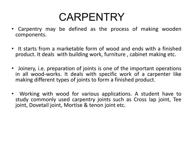 Workshop practise | PPTX | Woodworking | Arts and Crafts