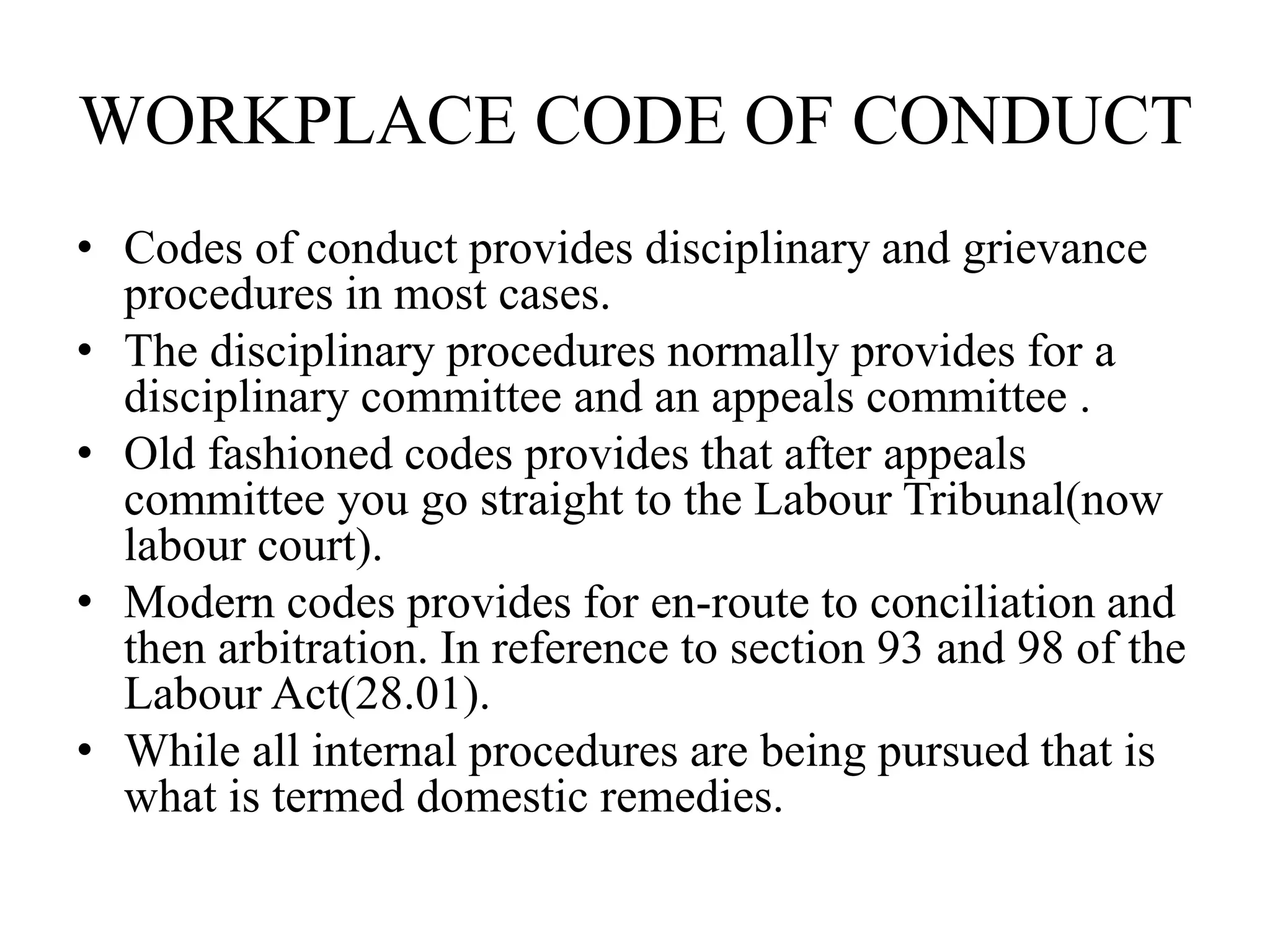 understanding LABOUR LAW ..Dispute resolution at work places..zimbabwe ...