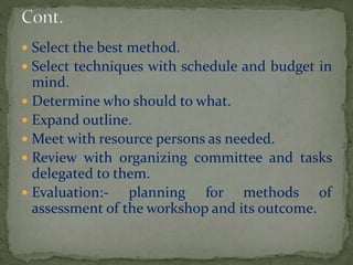 presentation on workshop | PPTX