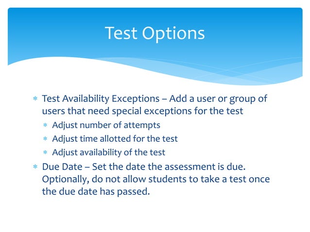 The Do's and Don'ts of Testing in Blackboard: Creating and Publishing ...