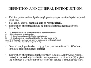 LABOUR LAW AND HR terminations LABOUR ACT CHAPTER 28.1 | PPT