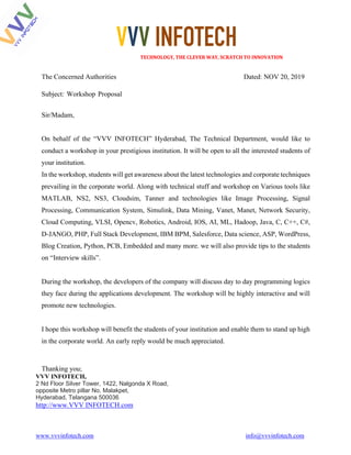 Workshop proposal colleges | PDF | IT and Internet Support | Internet