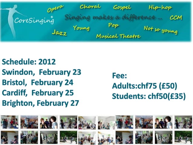 CoreSinging Workshops | PPT