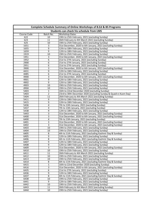 Workshop schedule autumn 2020 for website AIOU | PDF