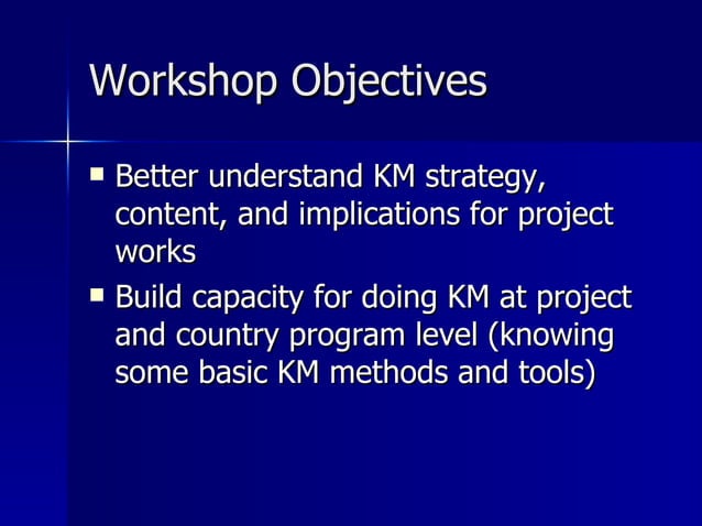 Workshop objectives and scope | PPT