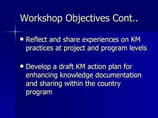 Workshop objectives and scope | PPT