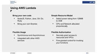 IV Technology Workshop GFT - AWS Serverless Architecture | PPT
