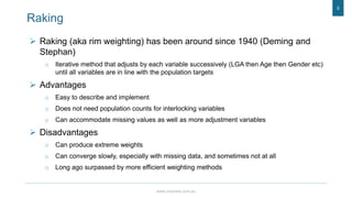 Workshop session 6 - Advances in weighting | PPSX