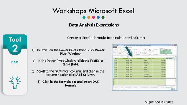 Workshops Microsoft Excel_2.6.pptx para ajuda | PPT